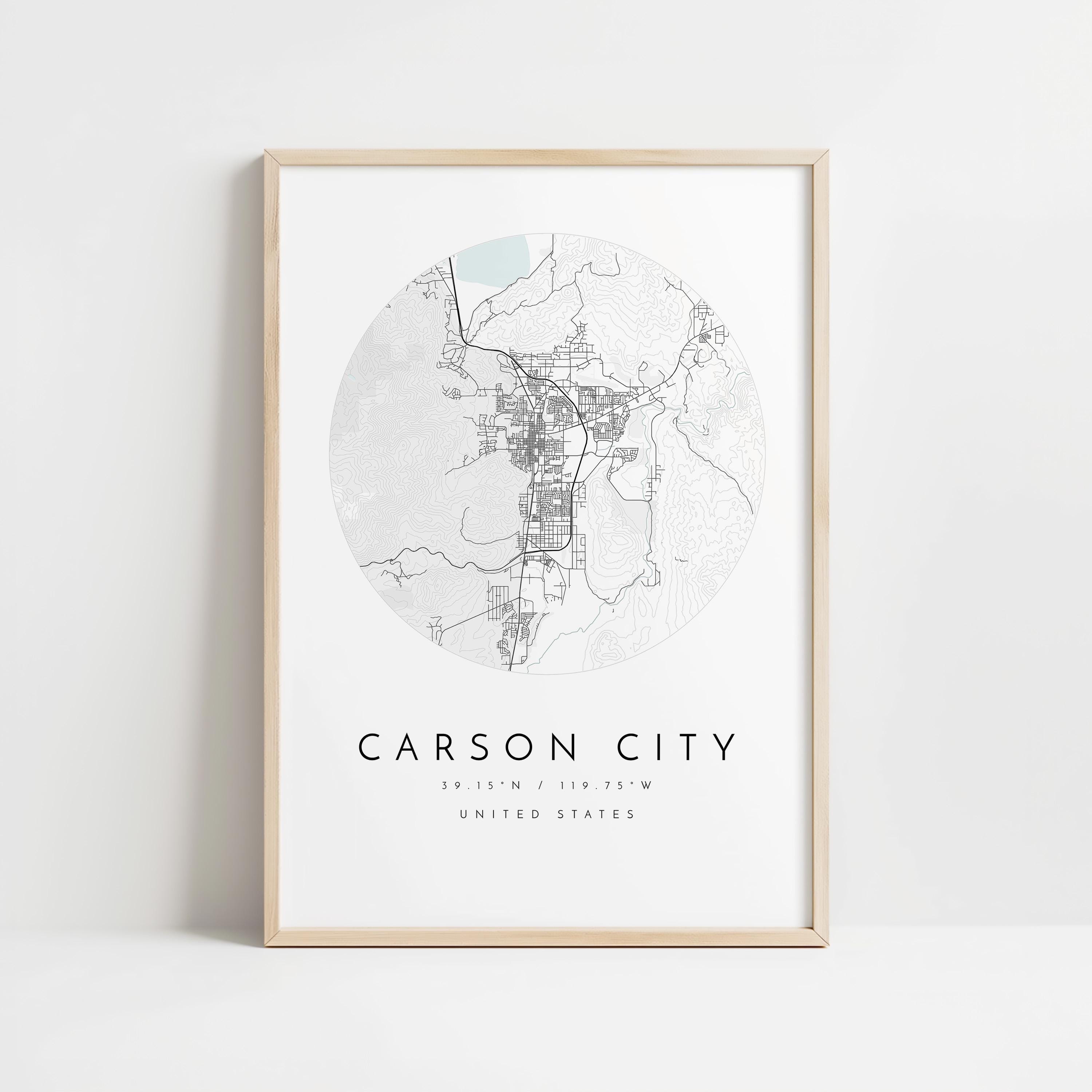 Carson City Map, Map of Carson City, Home Town Map, City Map, Carson ...