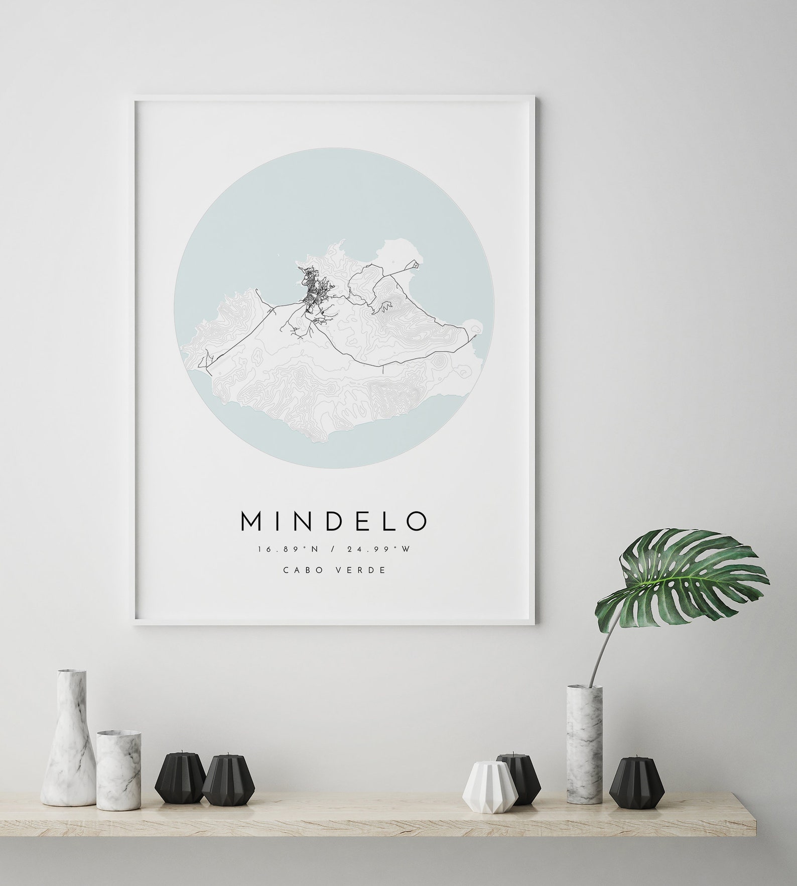 Mindelo Map Mindelo Cabo Verde City Map Home Town Map | Etsy