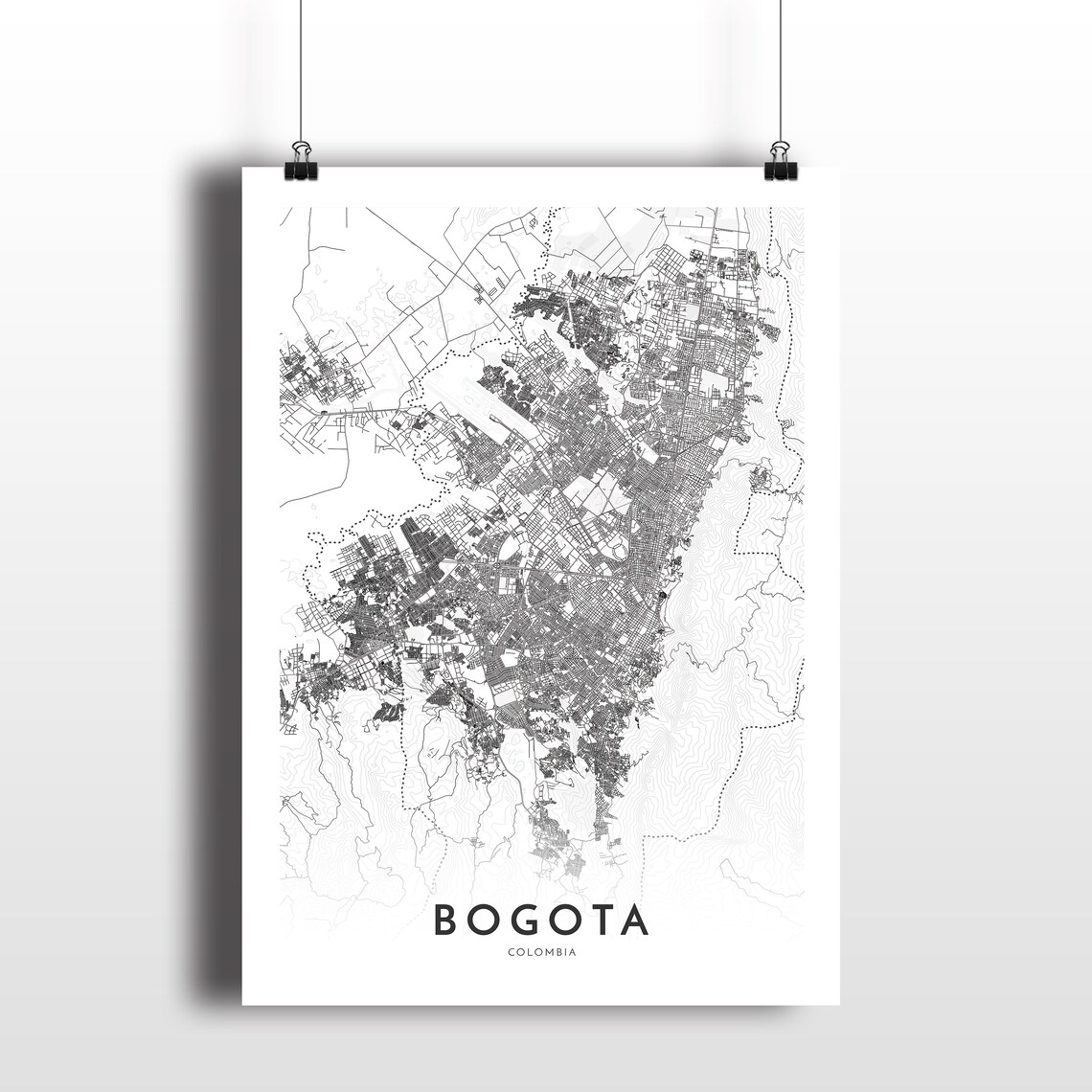 Bogota Map Bogota Colombia City Map Print Map Poster Map - Etsy UK