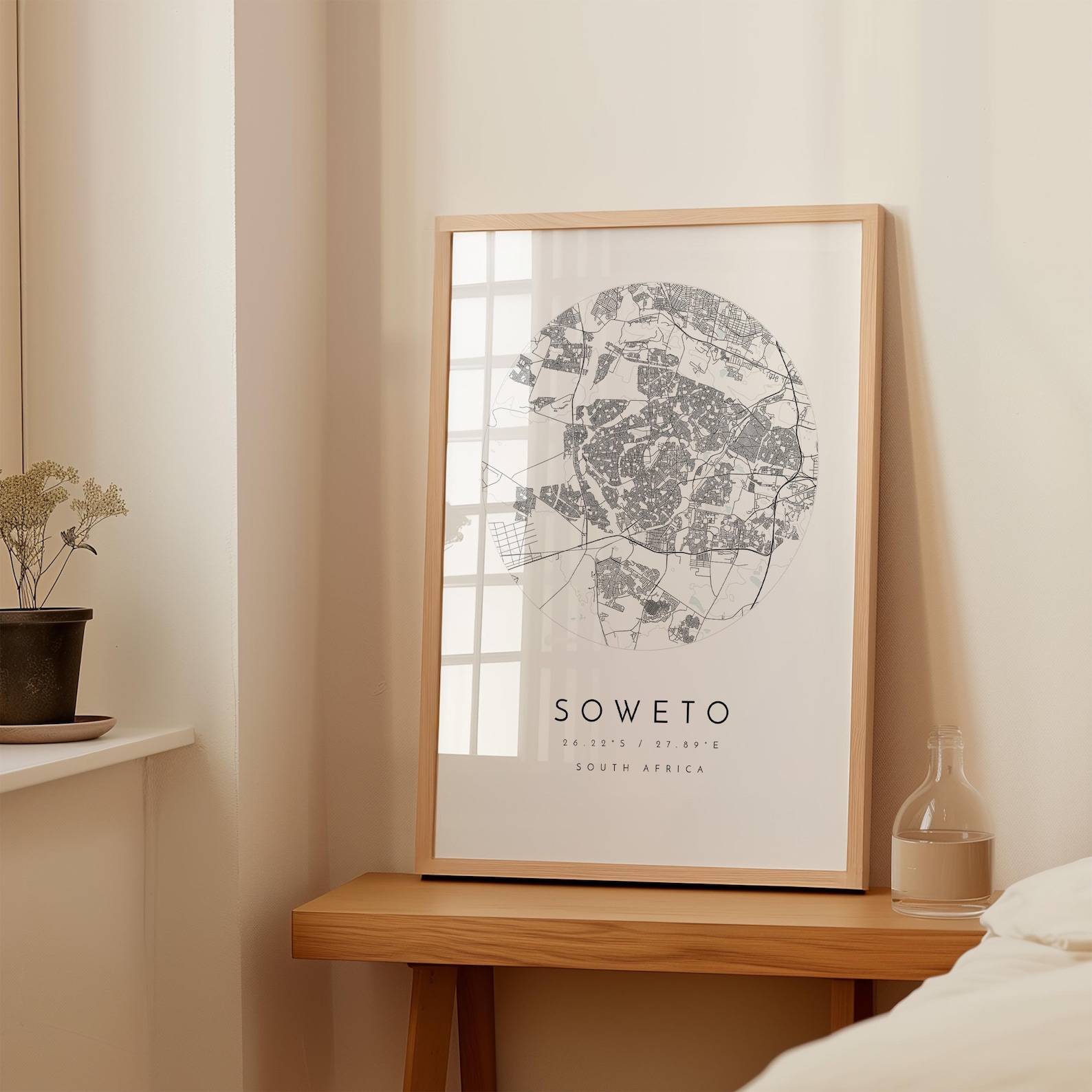 Soweto Map, Soweto, South Africa, City Map, Home Town Map, Soweto Print ...