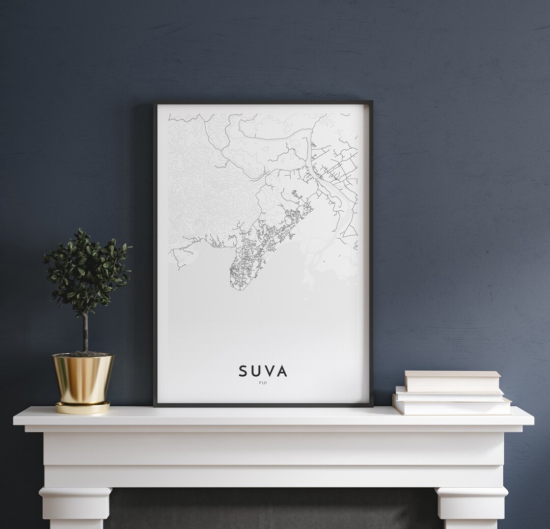 Suva Map Suva Fiji City Map Print Map Poster Map Print - Etsy