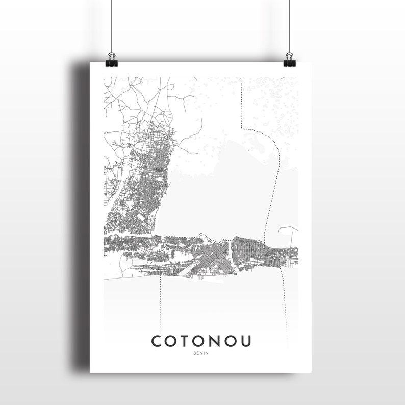 Cotonou Map Cotonou Benin City Map Print Map Poster Map - Etsy UK