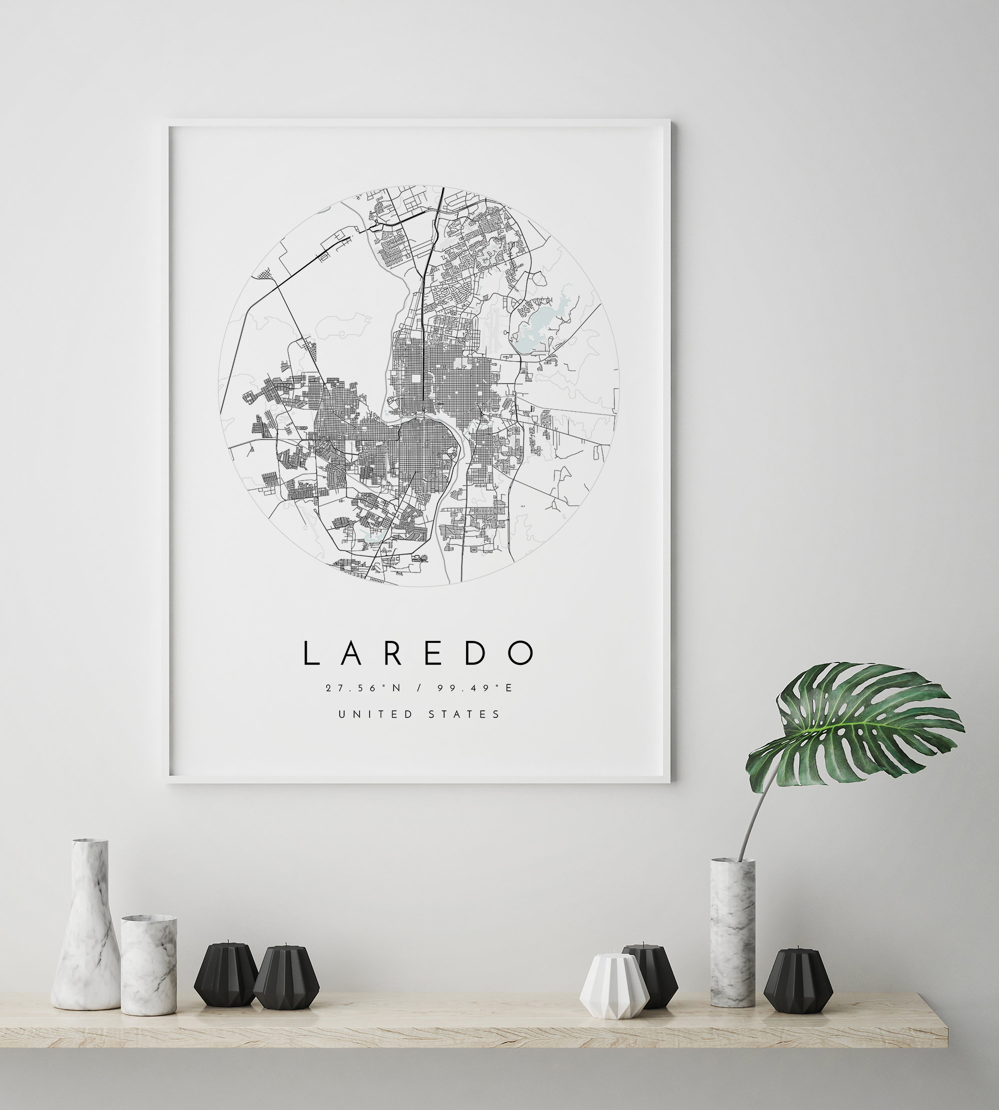Laredo Map, Laredo, Texas, City Map, Home Town Map, Laredo Print, Wall ...