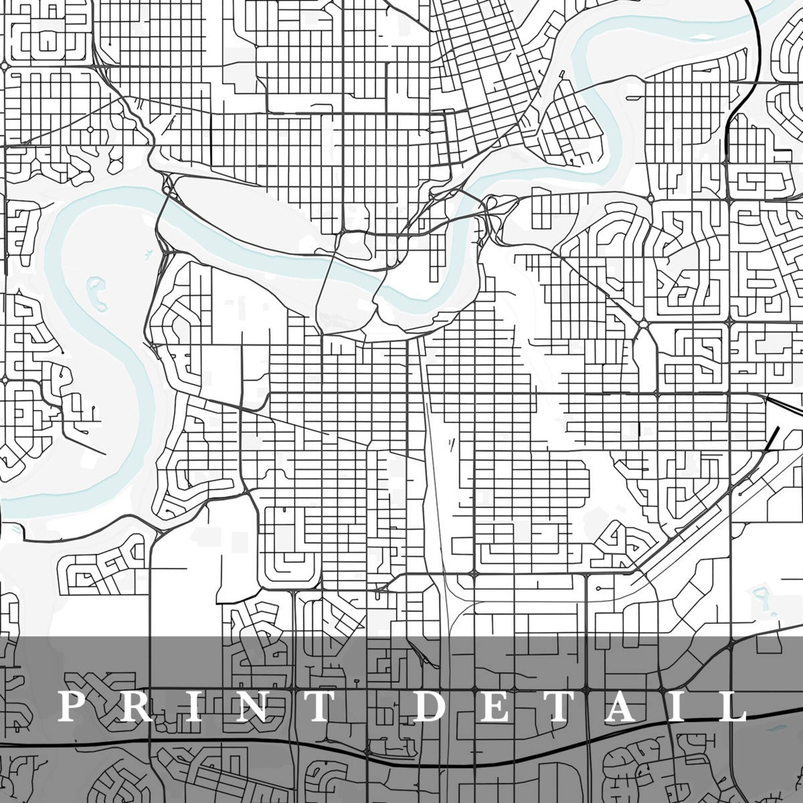 Edmonton Map Edmonton Map Minimalist Map Edmonton Print - Etsy UK