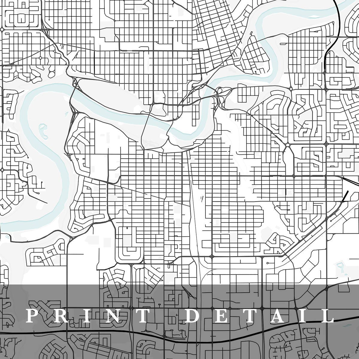 Edmonton Map Edmonton Map Minimalist Map Edmonton Print - Etsy UK