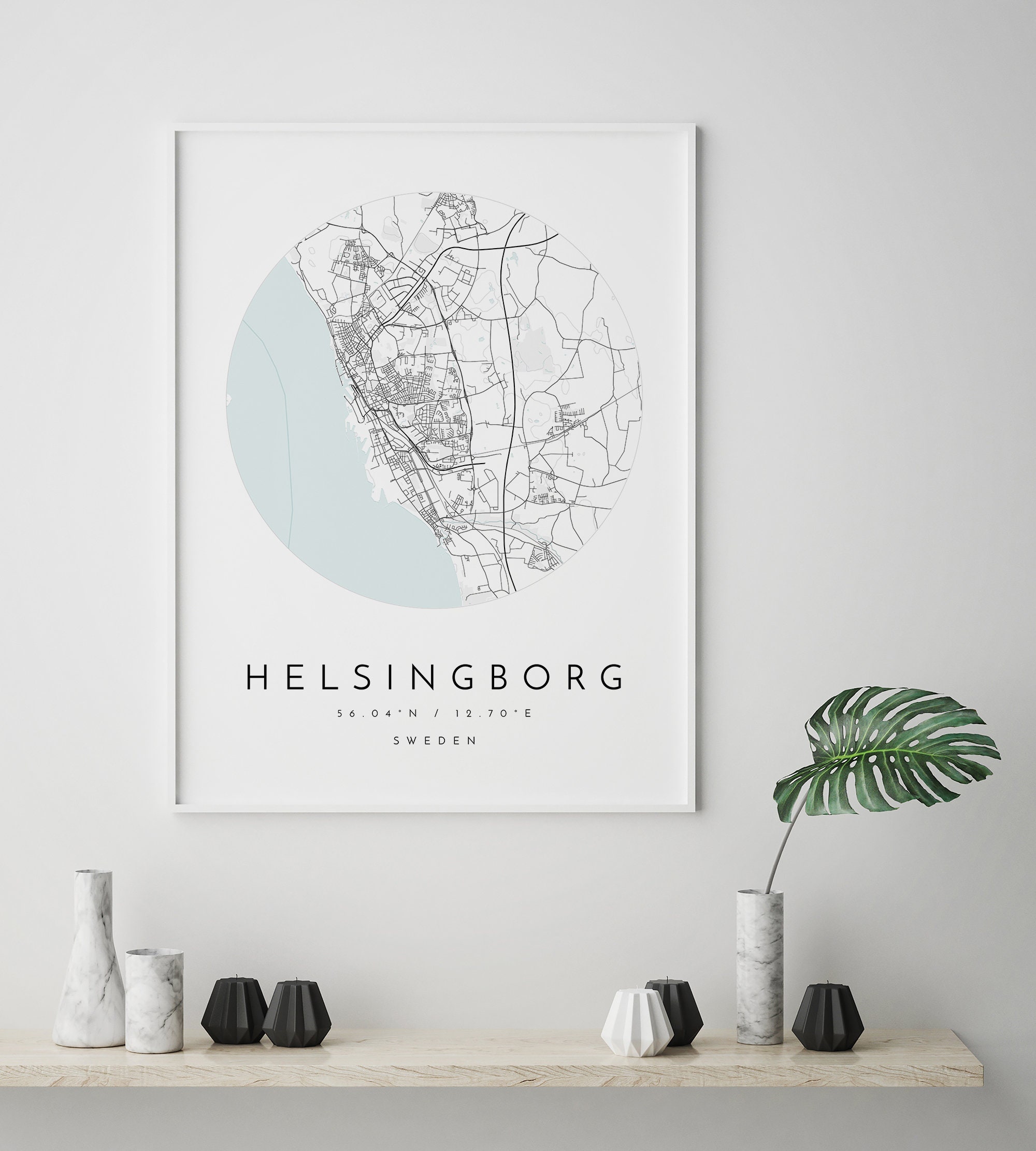 Helsingborg Map Helsingborg Sweden City Map Home Town Map - Etsy