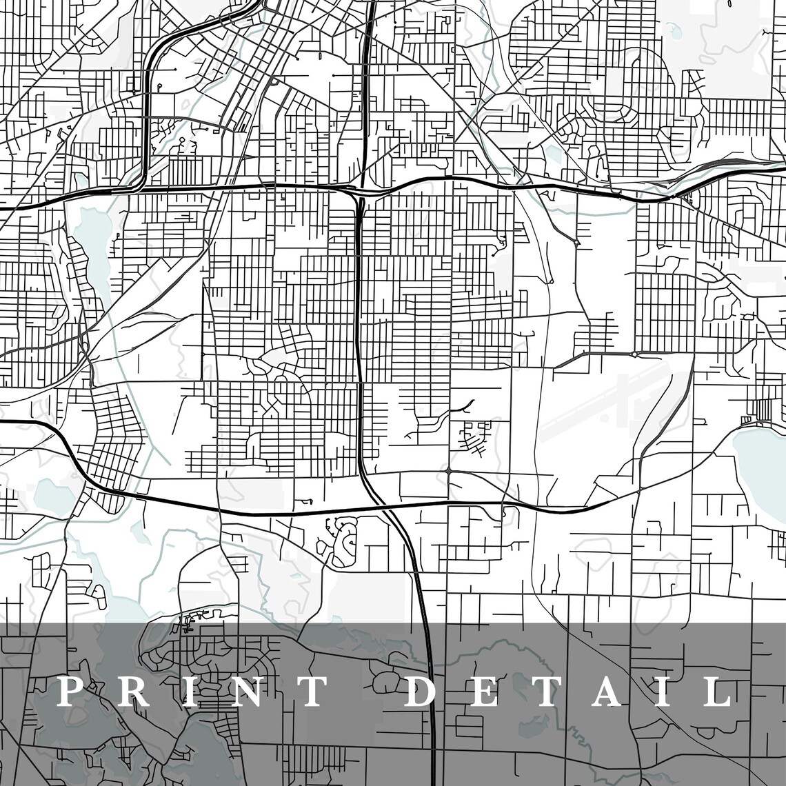 Akron Map Akron Ohio City Map Home Town Map Akron Print | Etsy