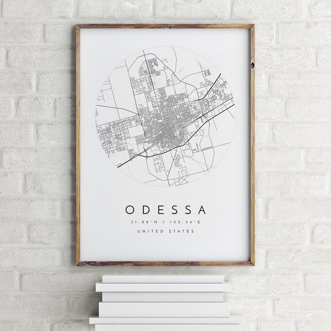 Odessa Map, Odessa, Texas, City Map, Home Town Map, Odessa Print, Wall ...