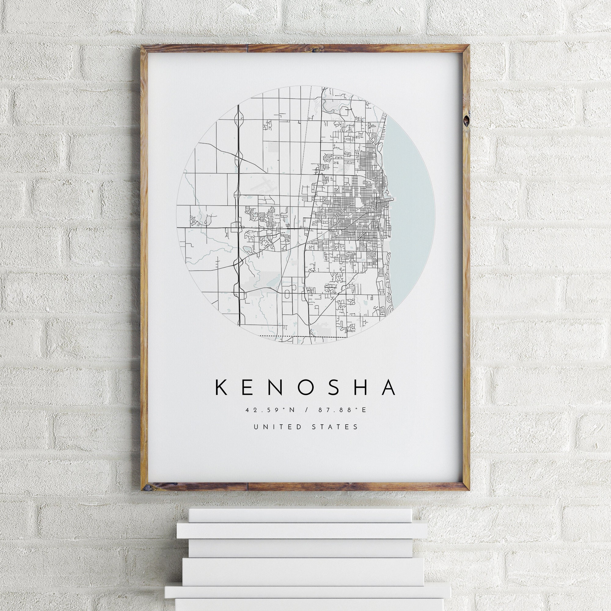 Kenosha Map Kenosha Wisconsin City Map Home Town Map - Etsy