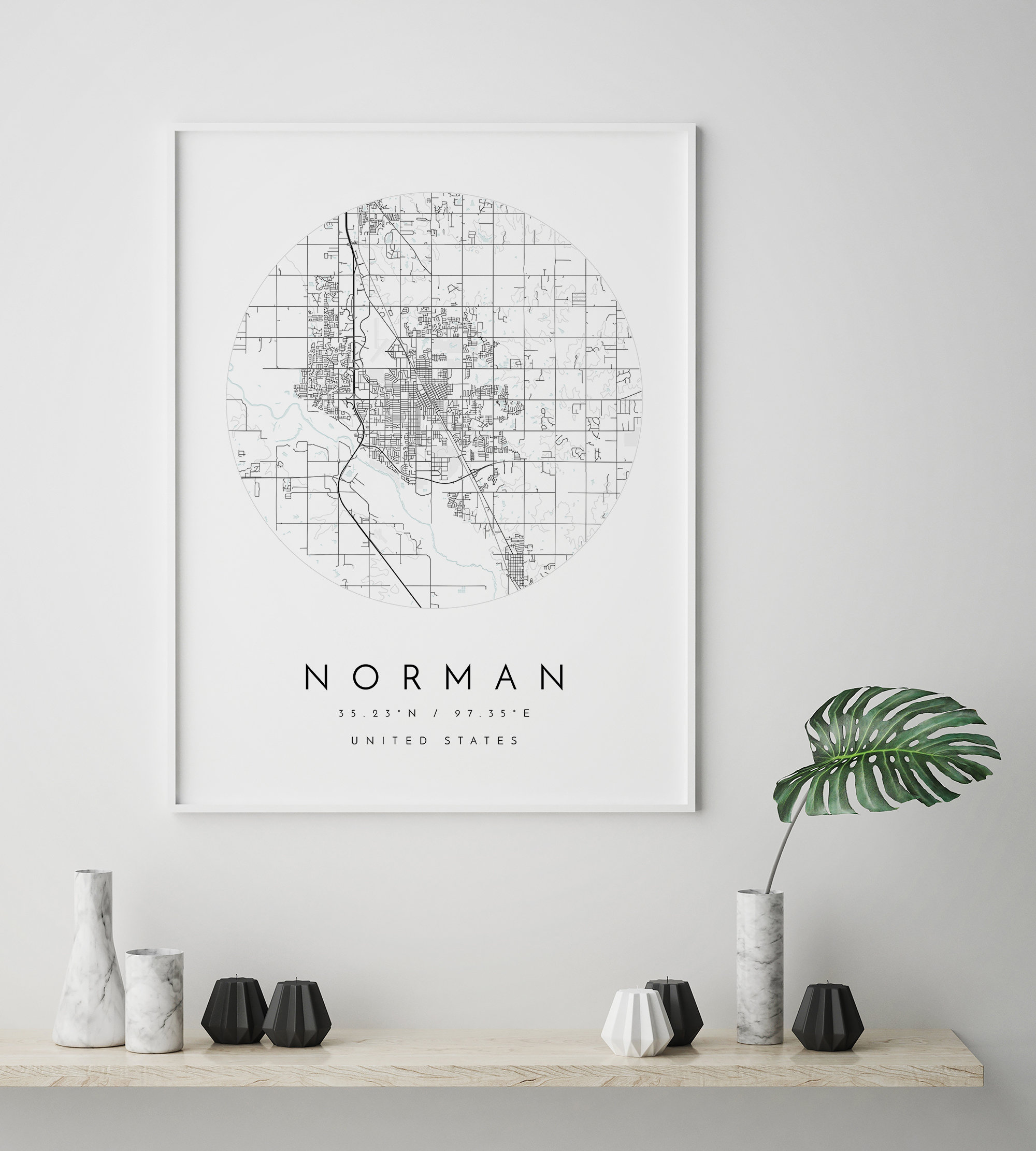 Norman Map Norman Oklahoma City Map Home Town Map Norman - Etsy