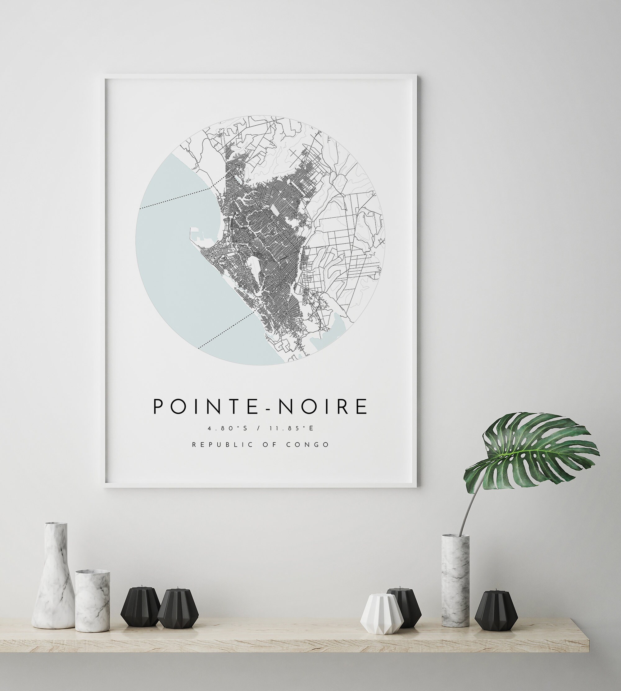 Pointe-noire Map Pointe-noire Republic of Congo City Map - Etsy