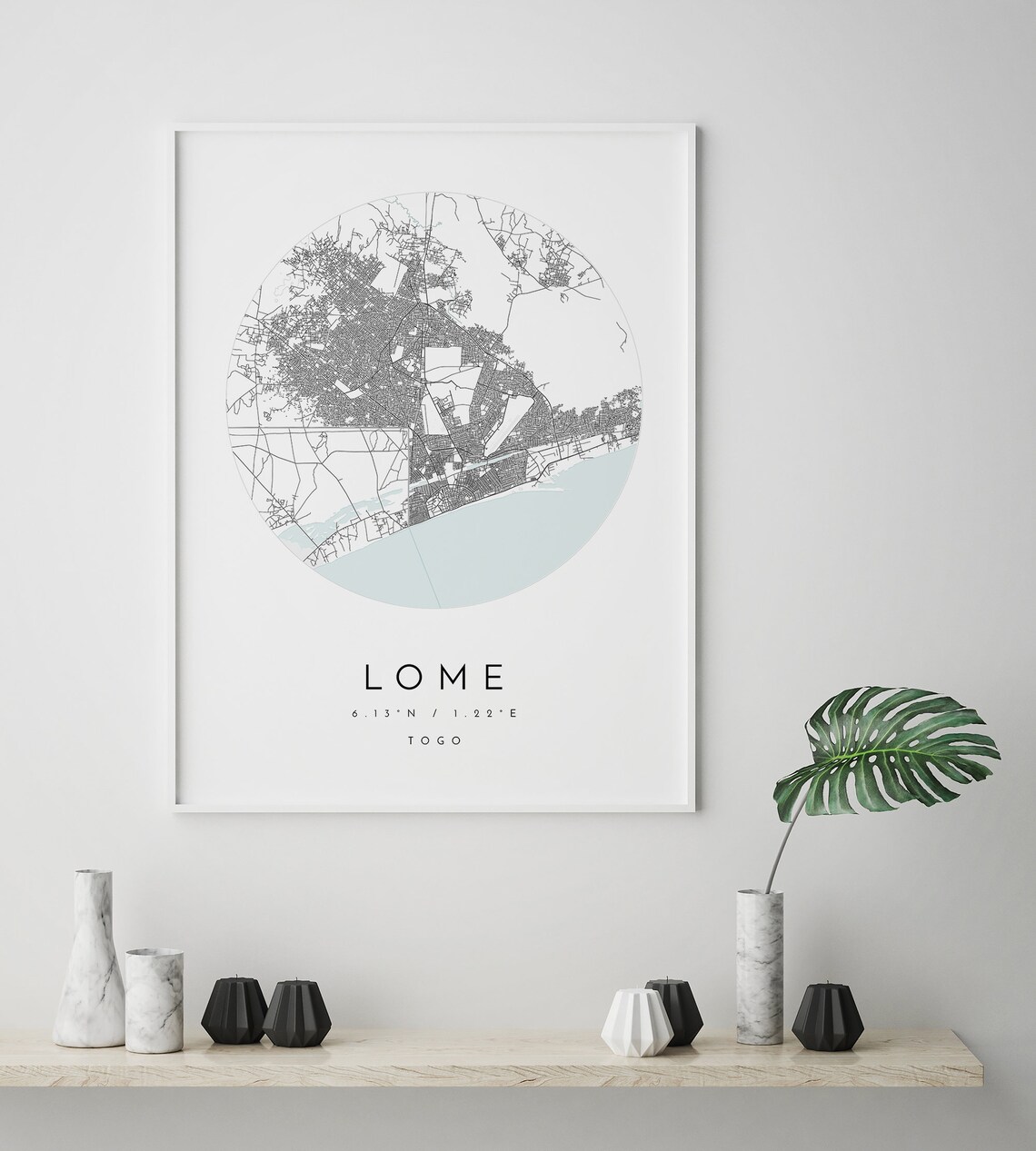 Lome Map, Lome, Togo, City Map, Home Town Map, Lome Print, Wall Art ...