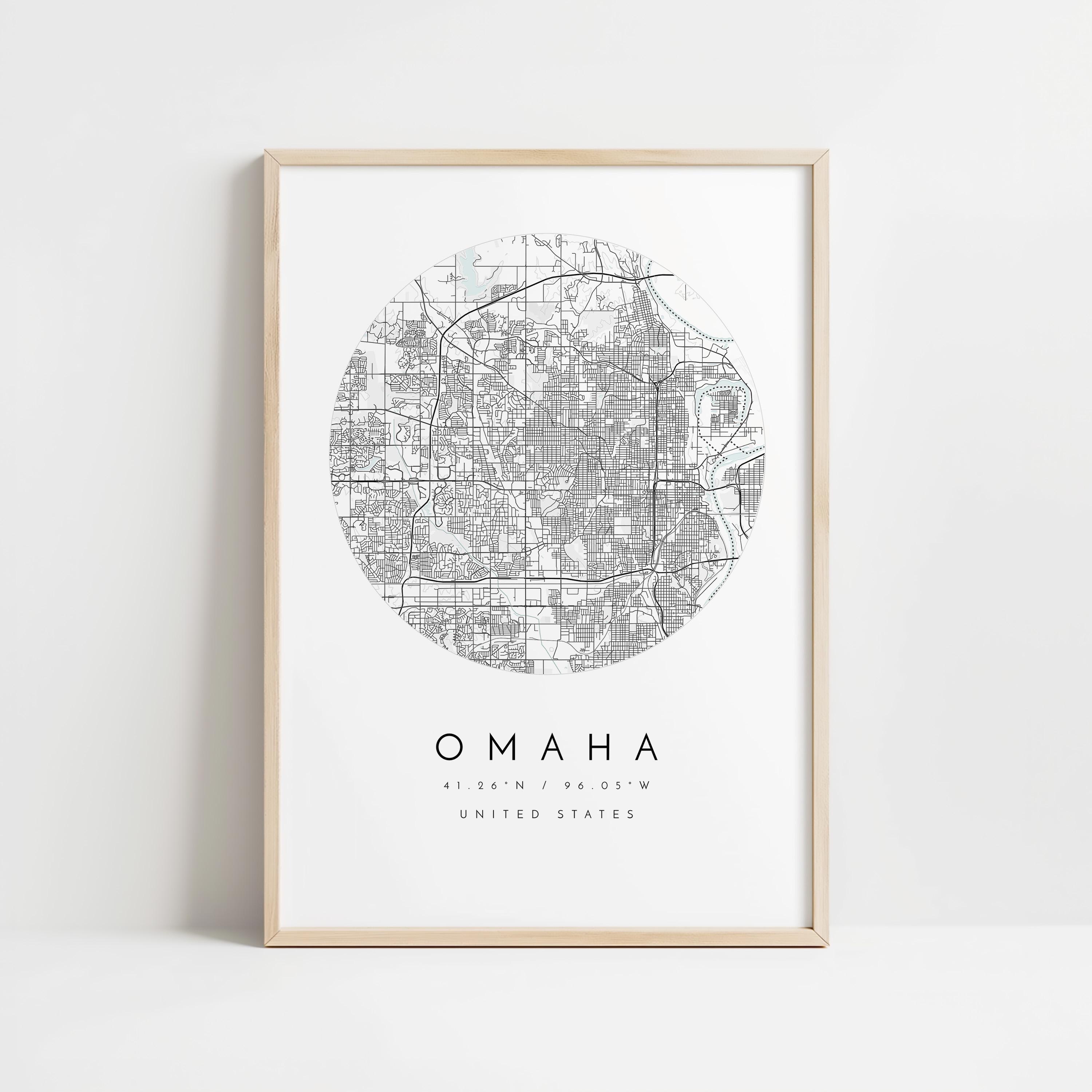 Omaha Map, Omaha, Nebraska, City Map, Home Town Map, Omaha Print, Wall ...