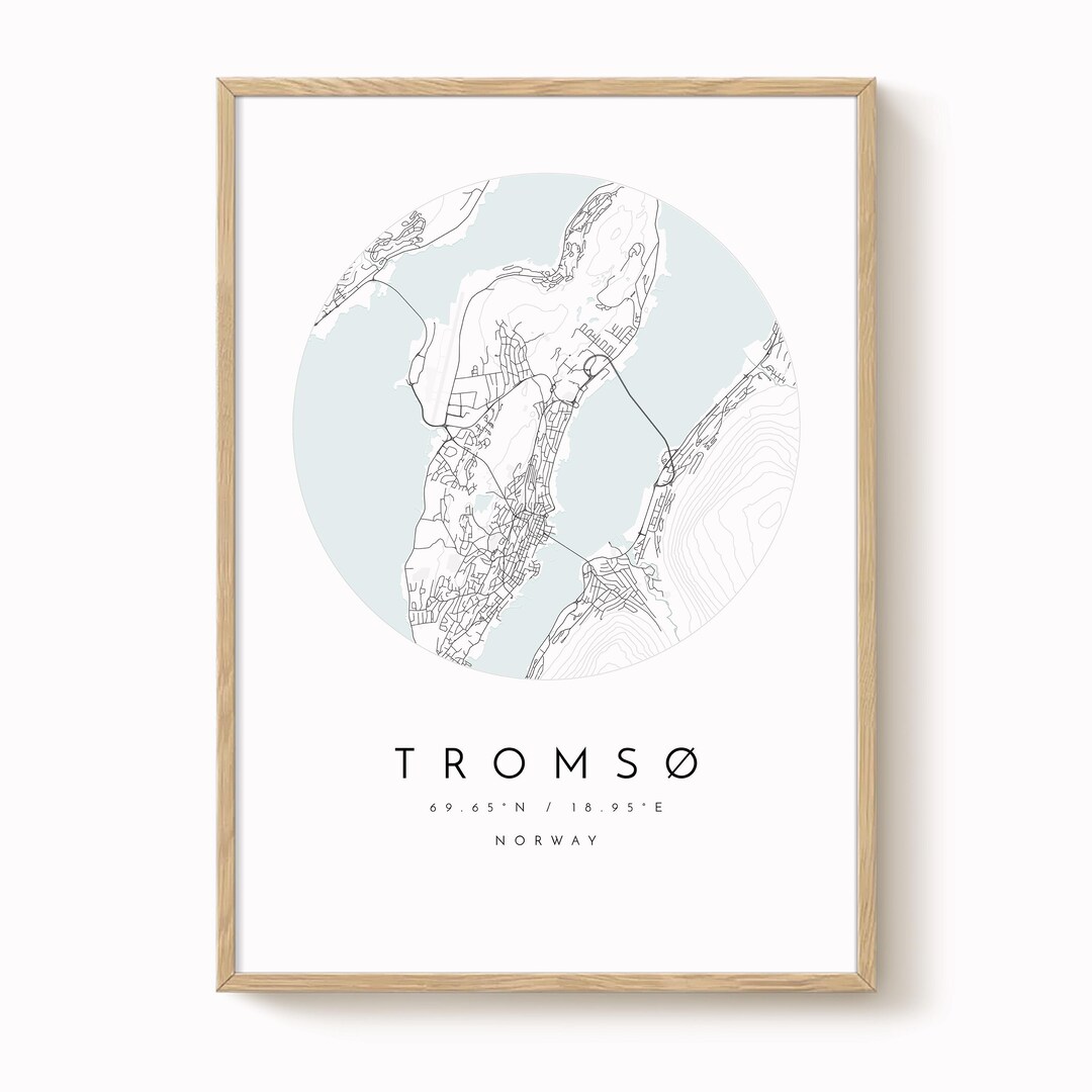 Tromsø Map, Tromso, Norway, City Map, Home Town Map, Tromsø Print, Wall ...