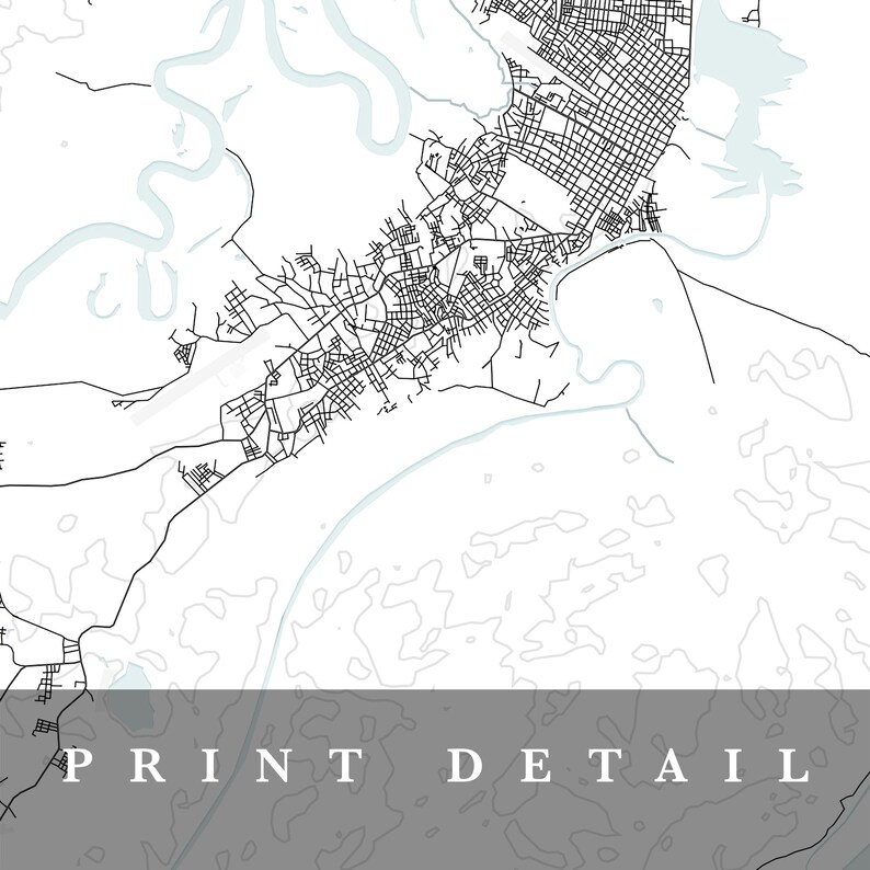 Iquitos Map Iquitos Peru City Map Home Town Map Iquitos - Etsy