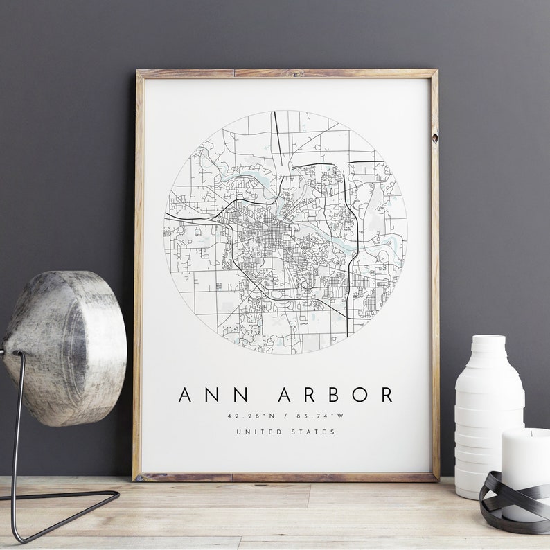 City Map Ann Arbor Ann Arbor Poster Ann Arbor Map Poster - Etsy