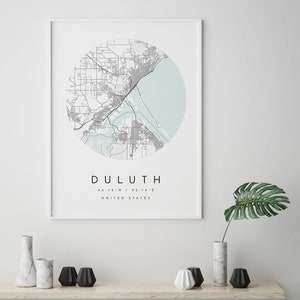 Duluth Map Duluth Minnesota City Map Home Town Map Duluth | Etsy