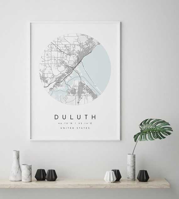 Duluth Map Duluth Minnesota City Map Home Town Map Duluth | Etsy
