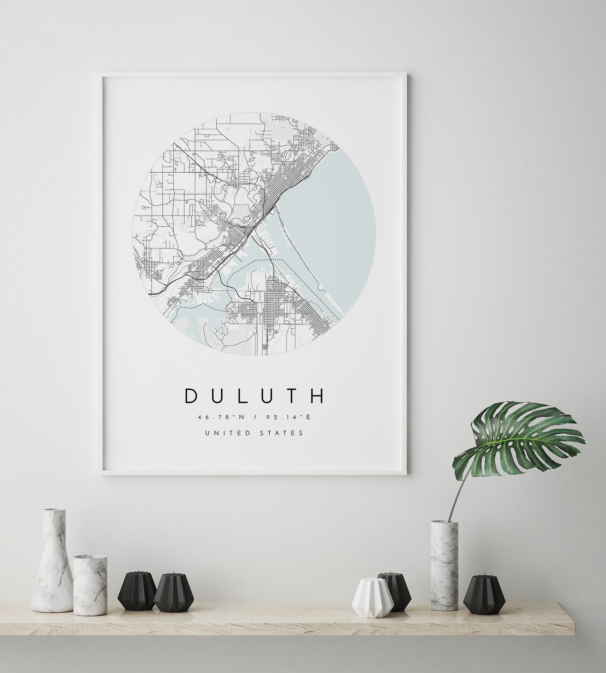 Duluth Map Duluth Minnesota City Map Home Town Map Duluth | Etsy