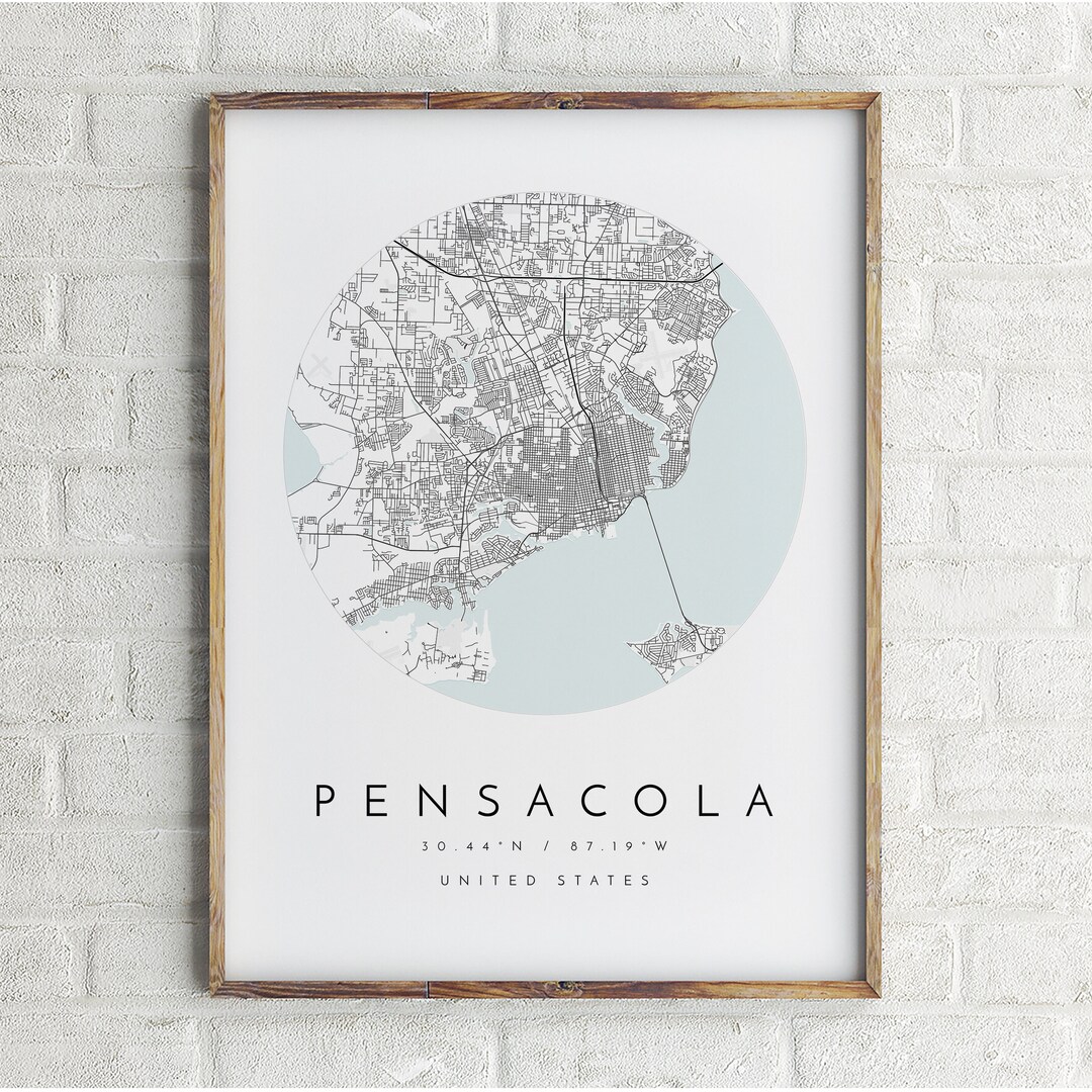 Pensacola Map, Pensacola, Florida, City Map, Home Town Map, Pensacola ...