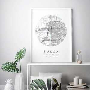 Tulsa Map, Tulsa, Oklahoma, City Map, Home Town Map, Tulsa Print, Wall ...