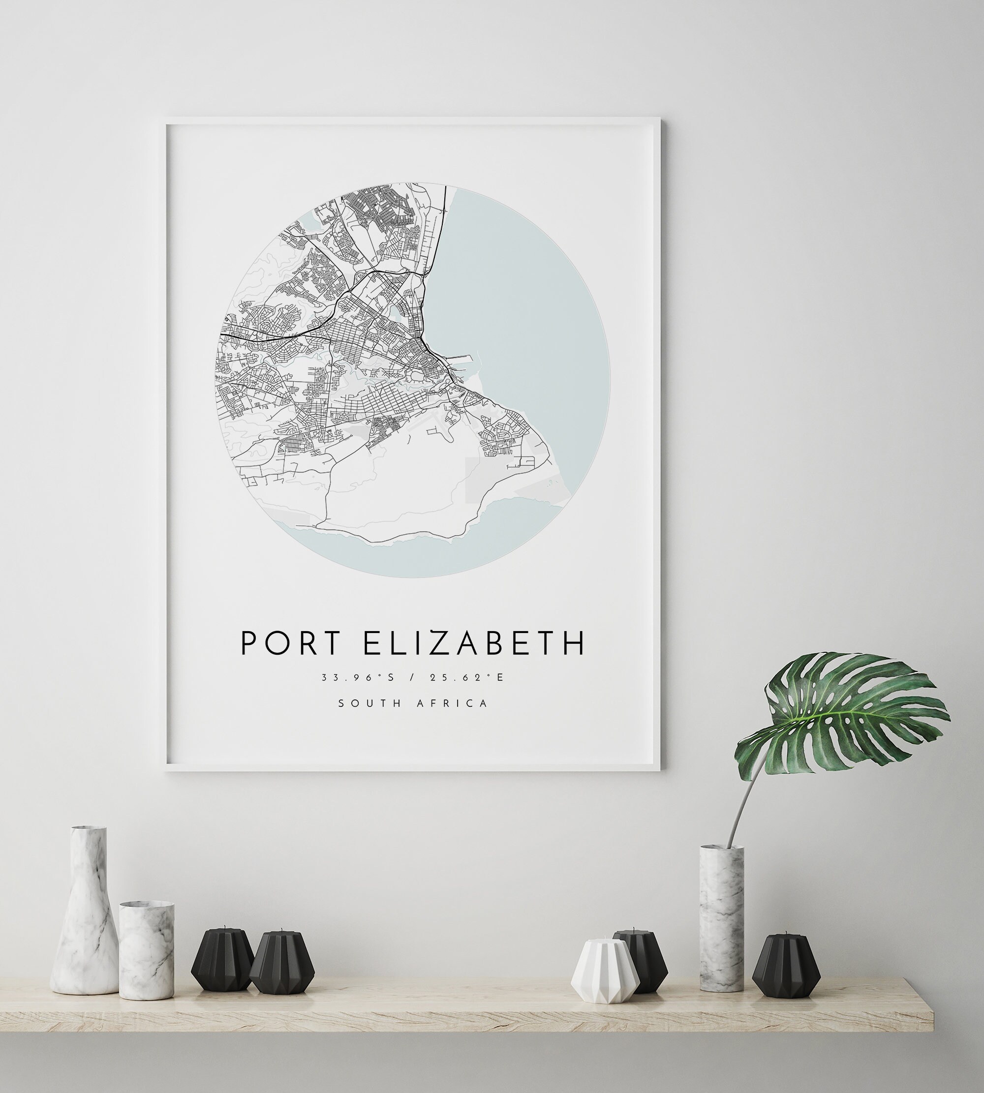 Port Elizabeth Map Port Elizabeth South Africa City Map | Etsy