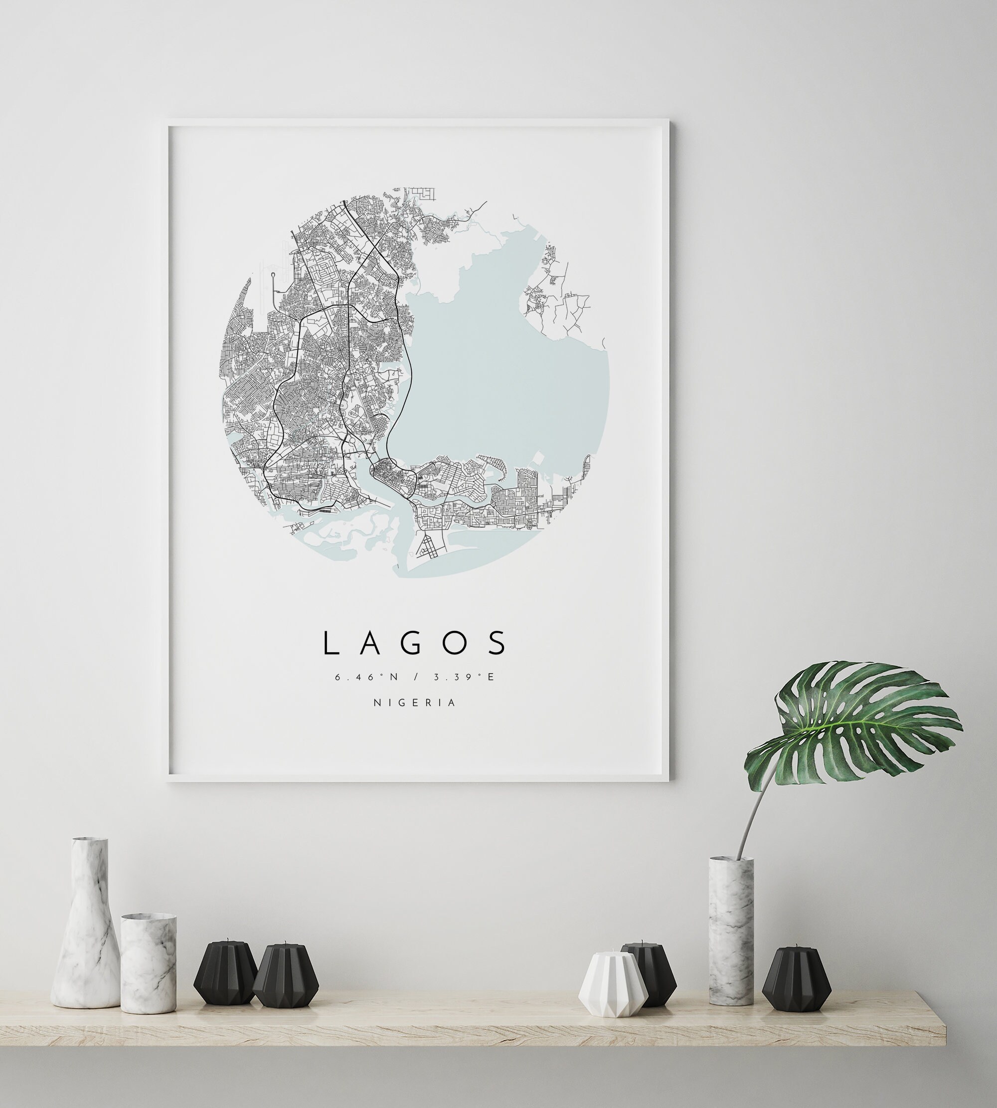 Lagos Map Print,Nigeria,City Map Art,Street Name,DIGITAL DOWNLOAD ...