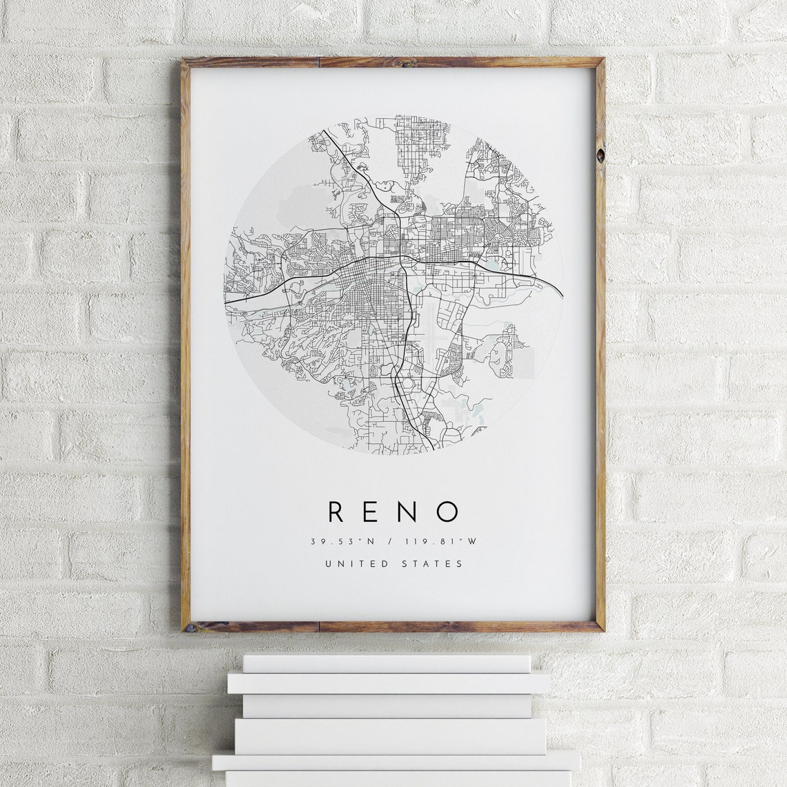 Reno Map Minimalist Map Reno Print Reno Poster Reno Art | Etsy