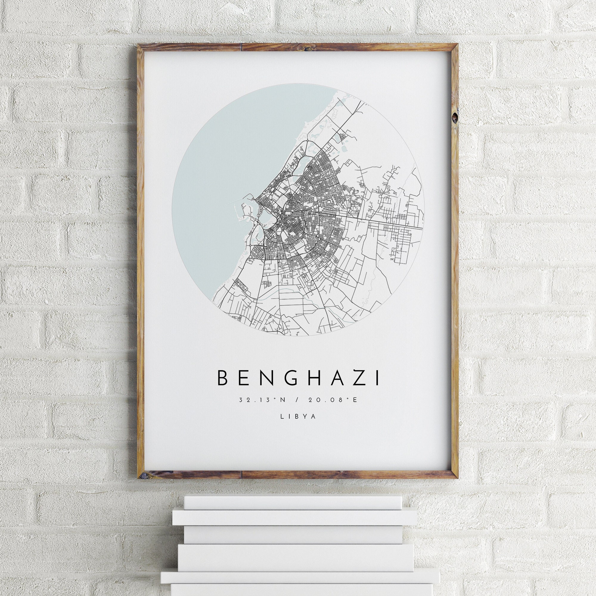 Benghazi Map Benghazi Libya City Map Home Town Map - Etsy