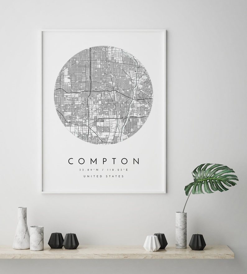 Compton Map, Compton, California, City Map, Home Town Map, Compton ...
