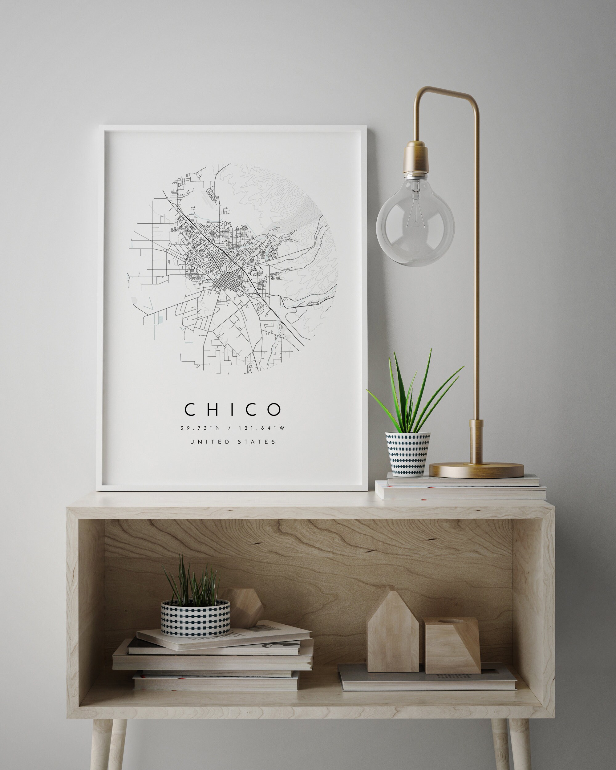 Chico Map, Minimalist Map, Chico Print, Chico Poster, Chico Art, Modern ...