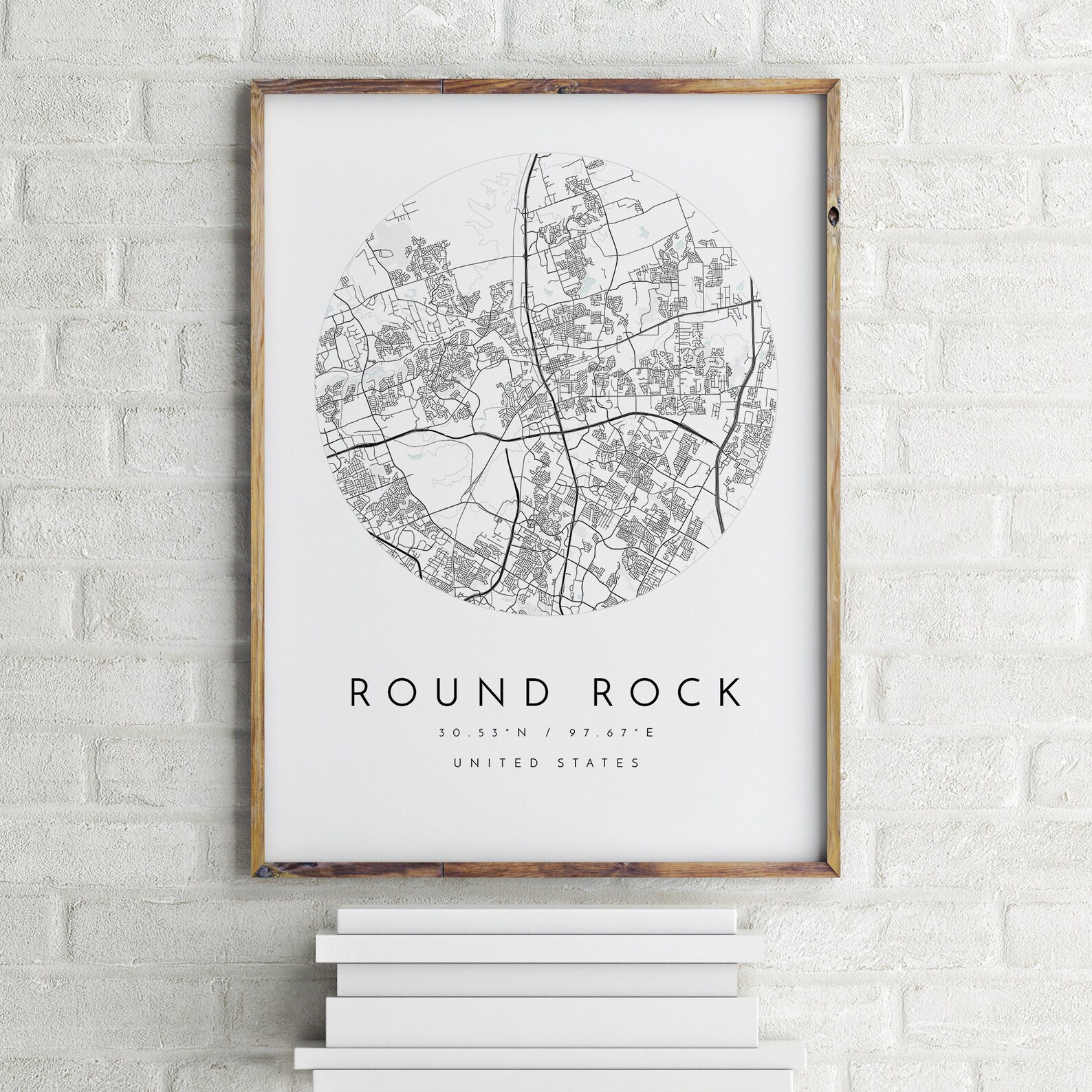 Round Rock Map Round Rock Texas City Map Home Town Map | Etsy
