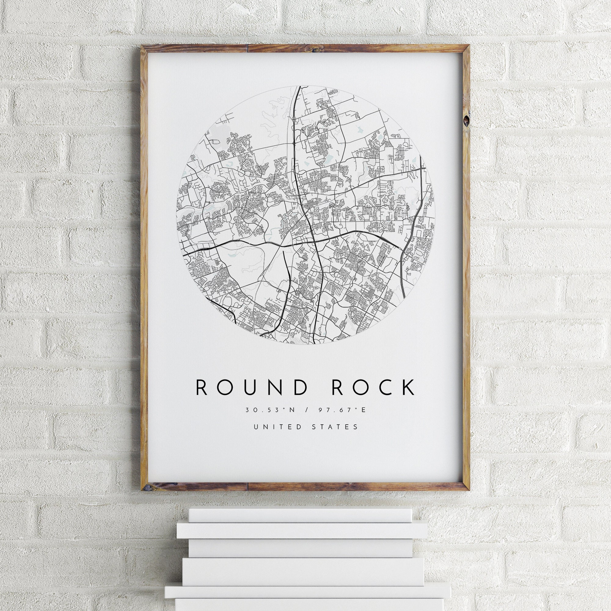 Round Rock Map Round Rock Texas City Map Home Town Map - Etsy