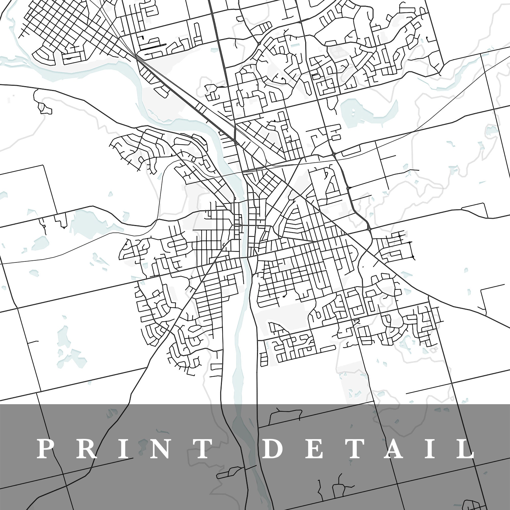 Cambridge Map Cambridge Canada City Map Home Town Map - Etsy