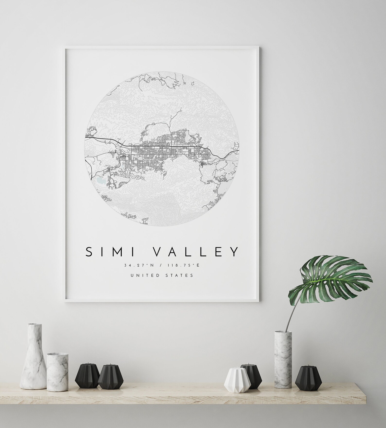 Simi Valley Map Simi Valley California City Map Home Town - Etsy