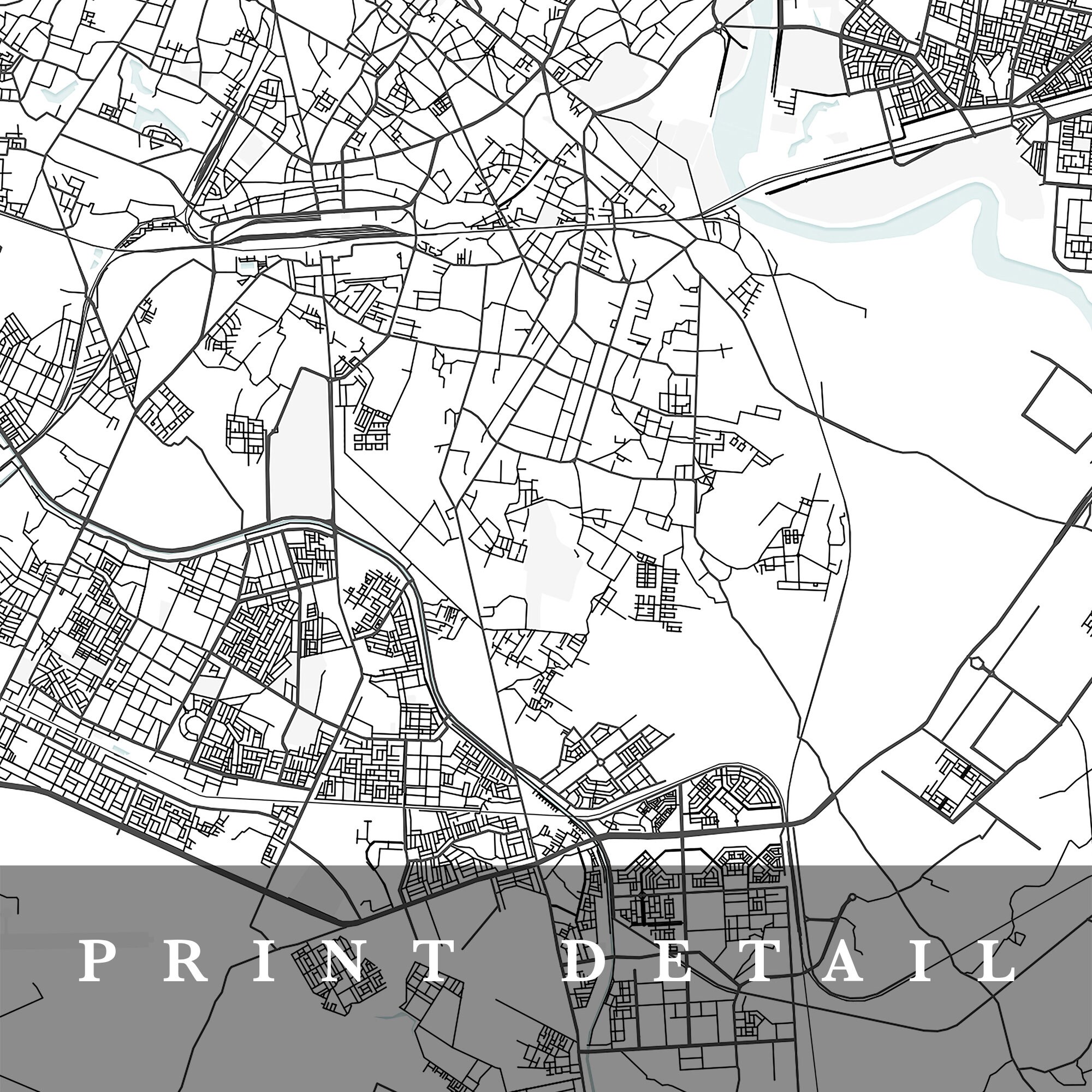 Lucknow Map, Lucknow, India, City Map, Home Town Map, Lucknow Print ...