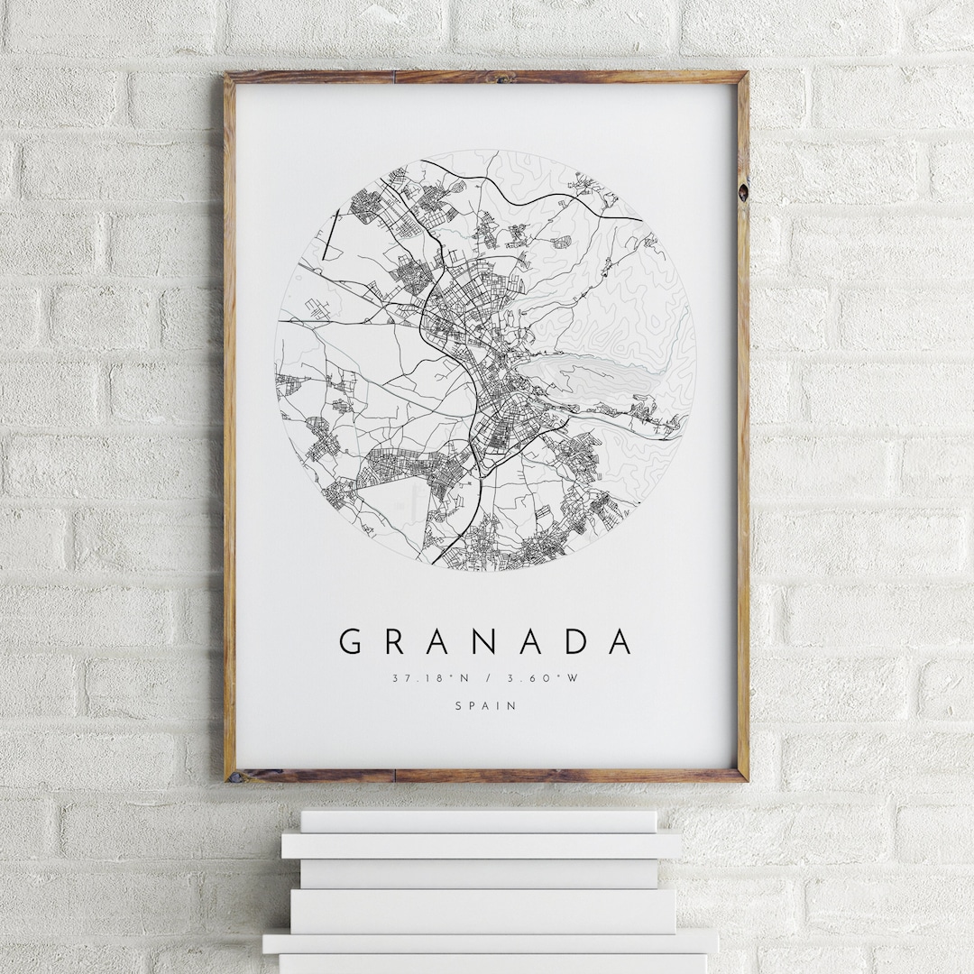 Granada City Map, Granada Poster, Granada Map Poster, Granada Art, Map ...