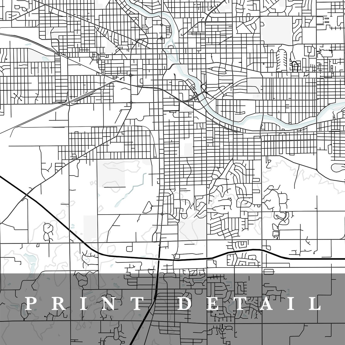 South Bend Map South Bend Indiana City Map Home Town Map | Etsy