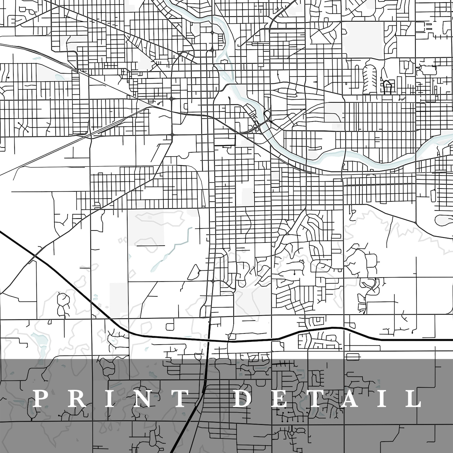 South Bend Map South Bend Indiana City Map Home Town Map | Etsy