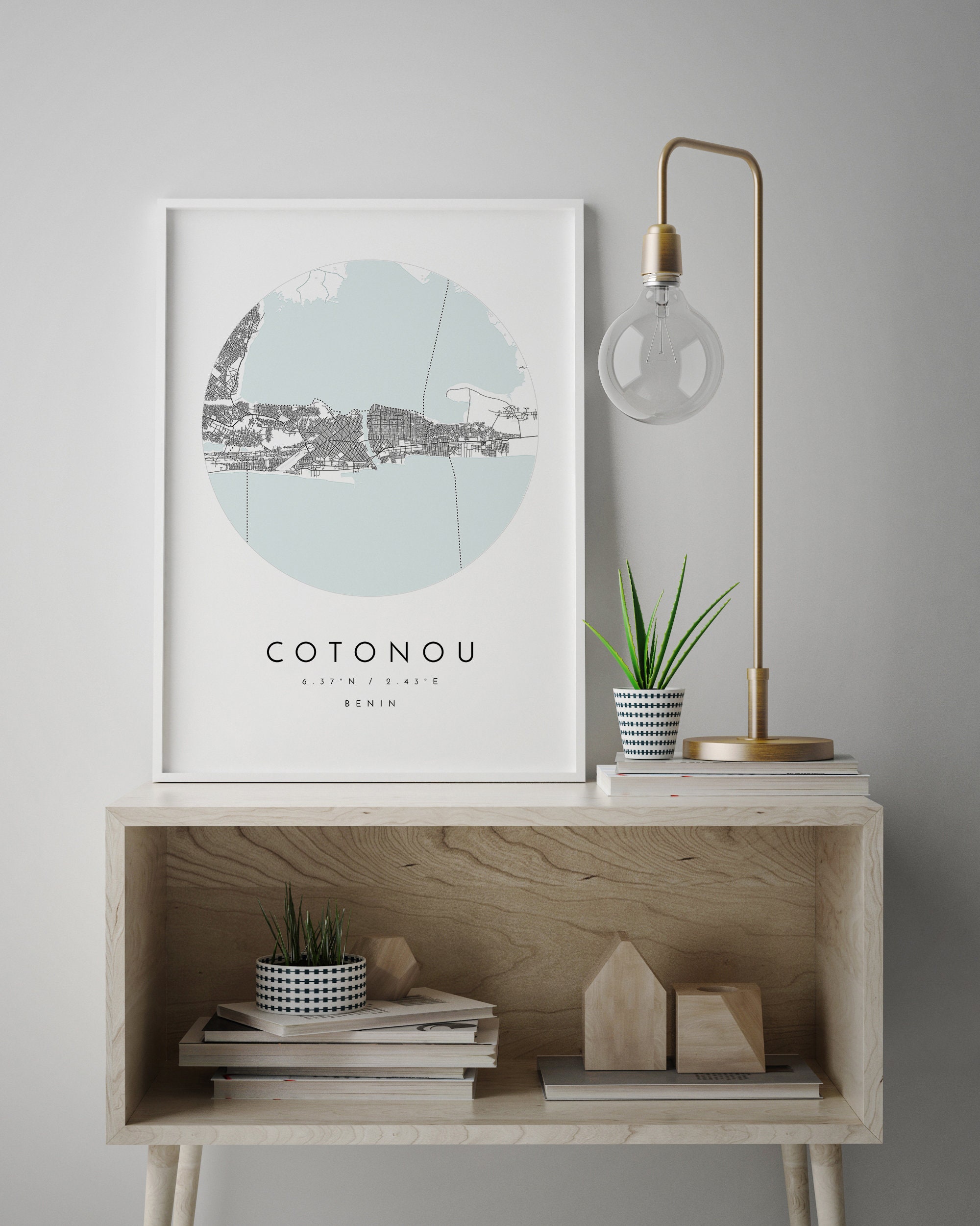 Cotonou Map, Cotonou, Benin, City Map, Home Town Map, Cotonou Print ...