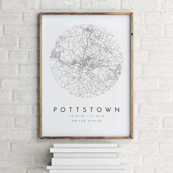 Map of Pottstown - Etsy