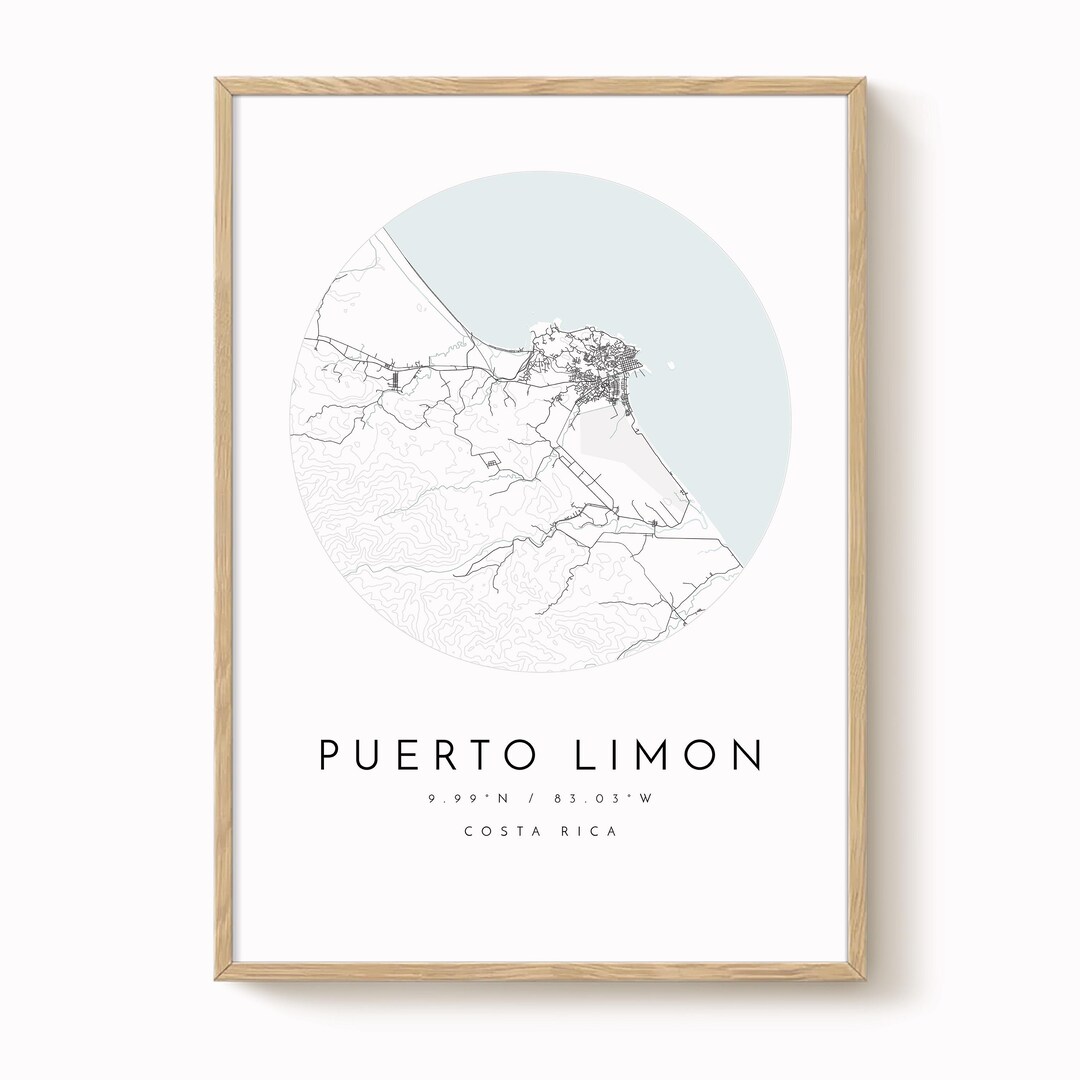 Puerto Limon Map, Puerto Limon, Costa Rica, Stadt Karte, Heimatstadt ...