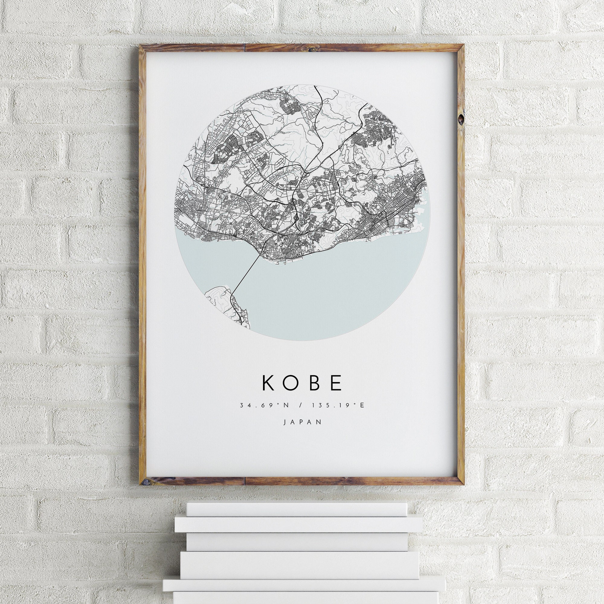 Kobe Map Kobe Japan City Map Home Town Map Kobe Print - Etsy UK