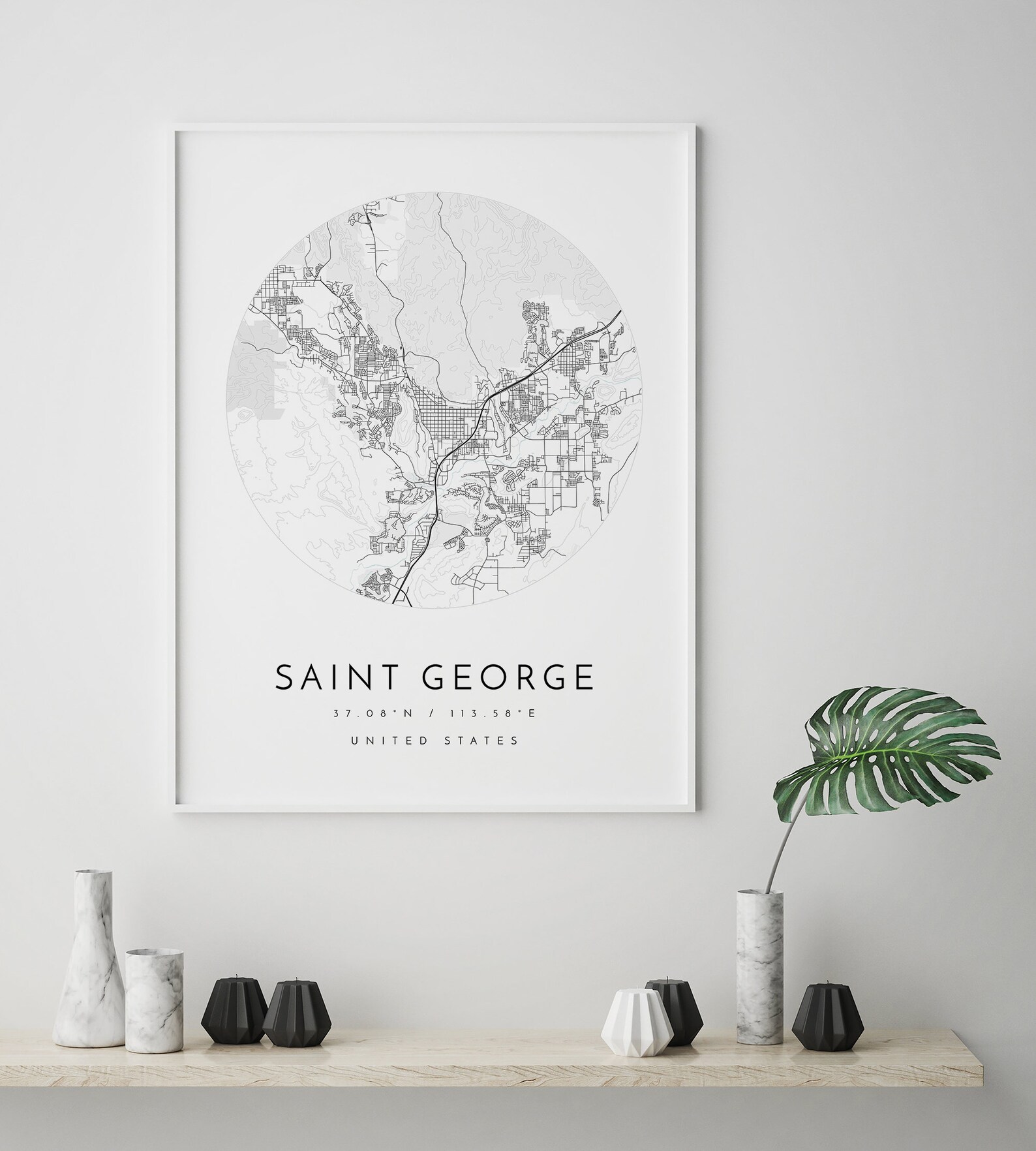 Saint George Map Saint George Utah City Map Home Town Map - Etsy