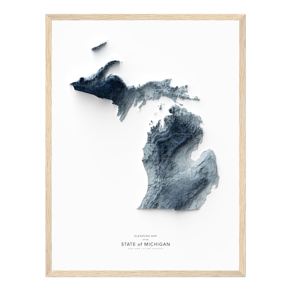 Michigan Map Art - Etsy