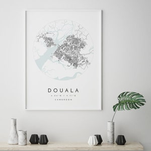 Douala Map, Douala, Cameroon, City Map, Home Town Map, Douala Print ...