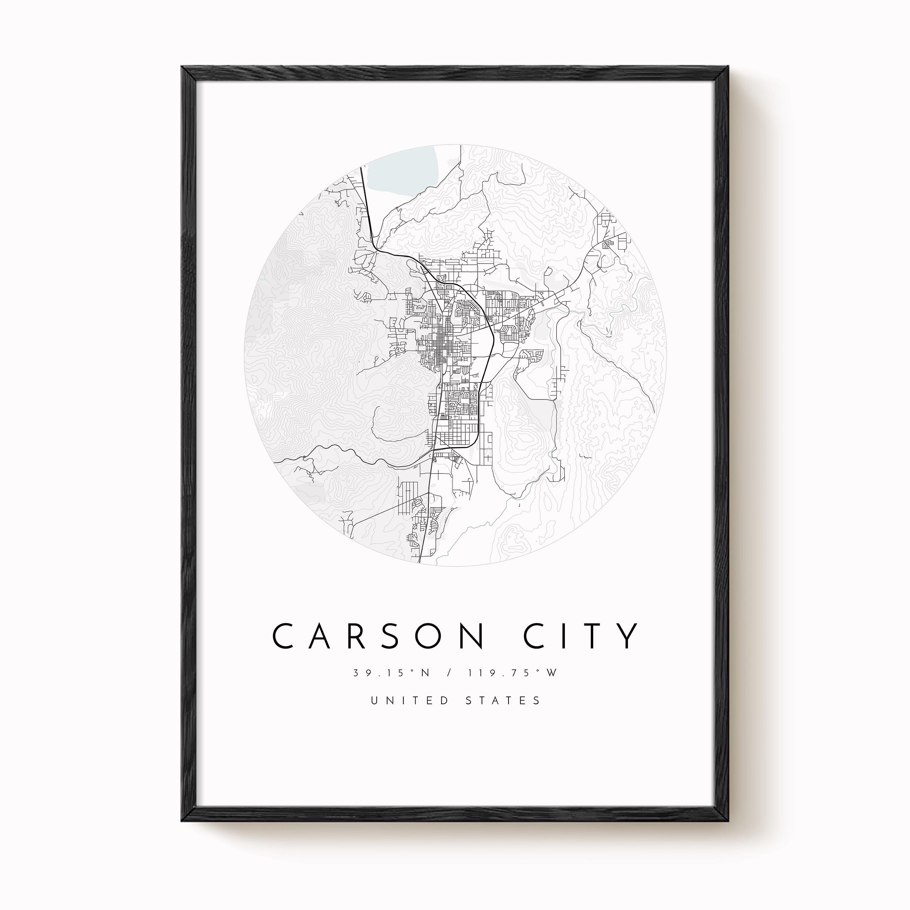 Carson City Map, Map of Carson City, Home Town Map, City Map, Carson ...