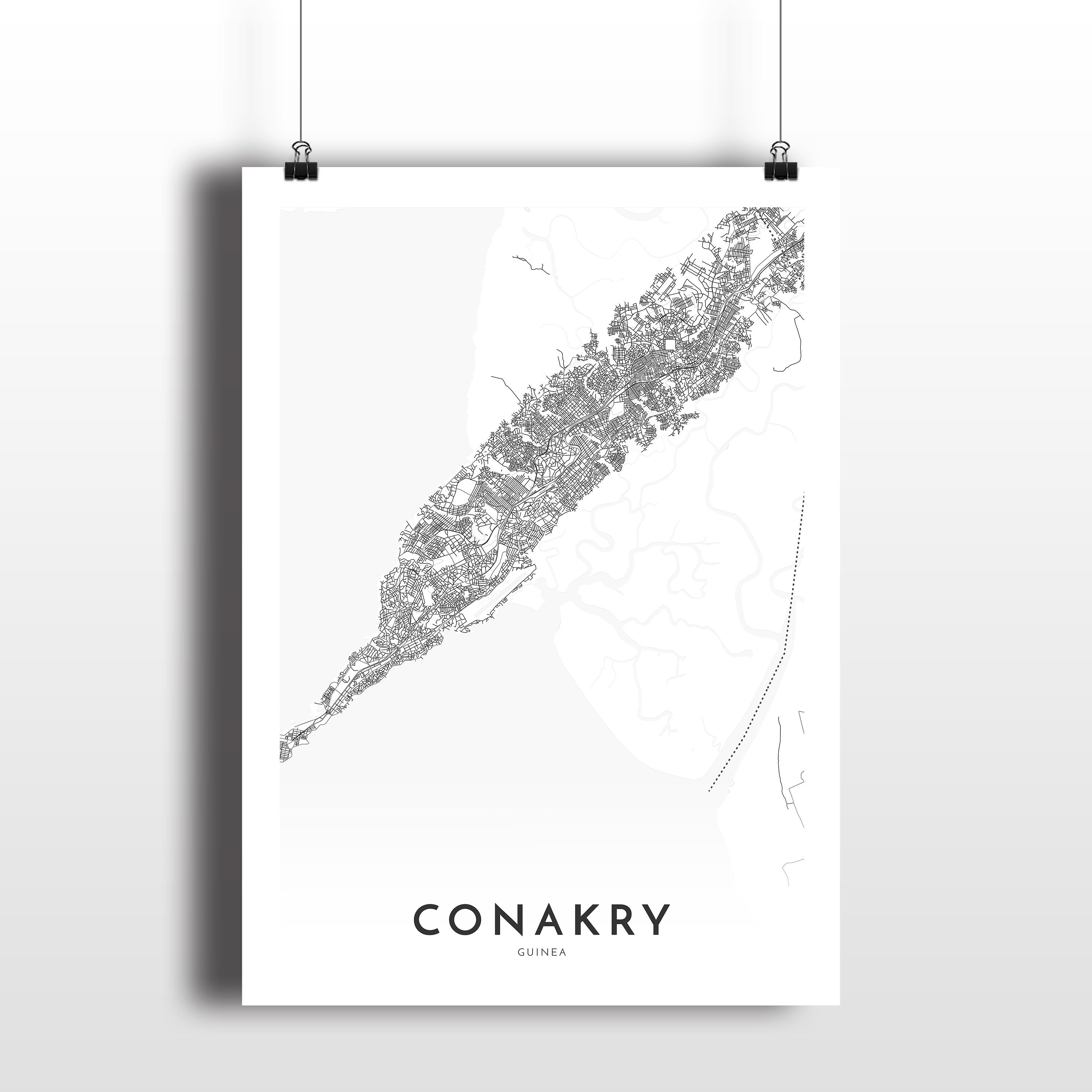 Conakry Map Conakry Guinea City Map Print Map Poster Map - Etsy