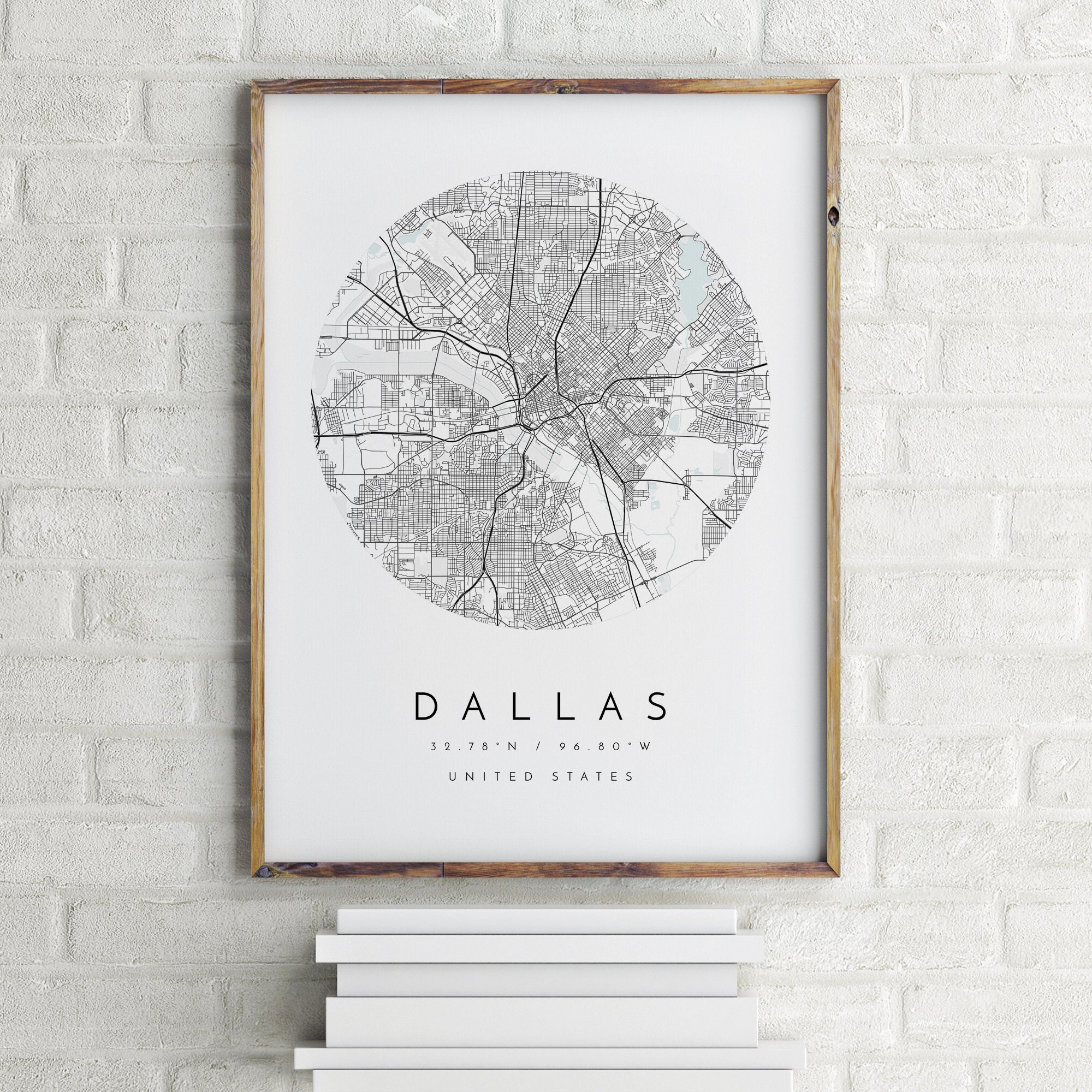 Dallas Map Dallas Texas Map Minimalist Map Dallas Print - Etsy