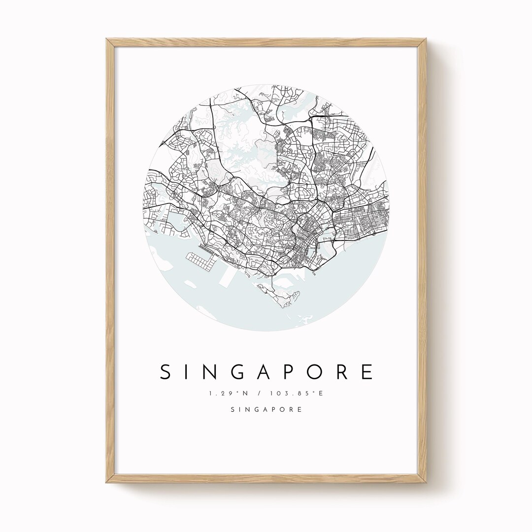 Singapore Map, Singapore Poster, Singapore Map Poster, Singapore Art ...